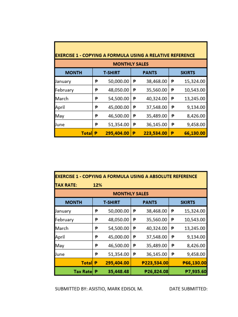 ASISTIO Relative and Absolute References | PDF