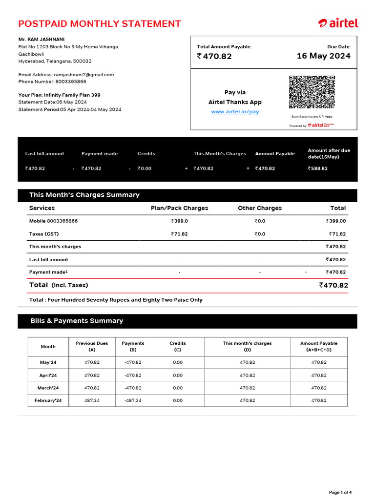 Mobile Bill May | PDF | Payments | Taxes