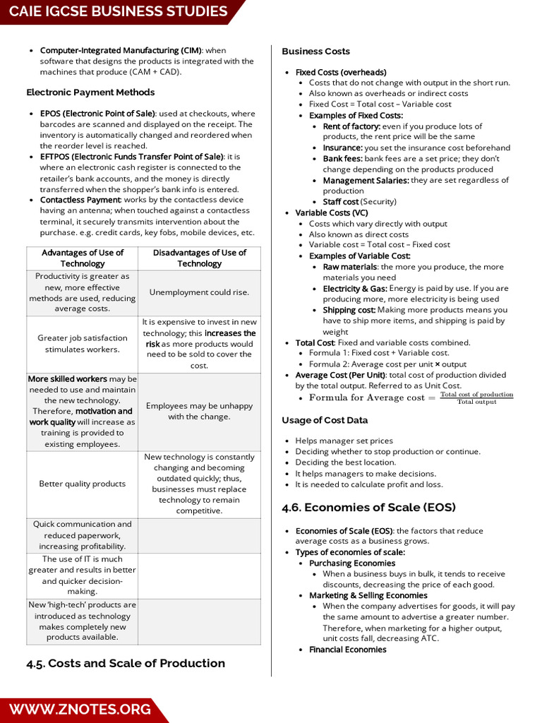 Business Studies 0450 Theory v1 | PDF | Financial Economics | Financial ...