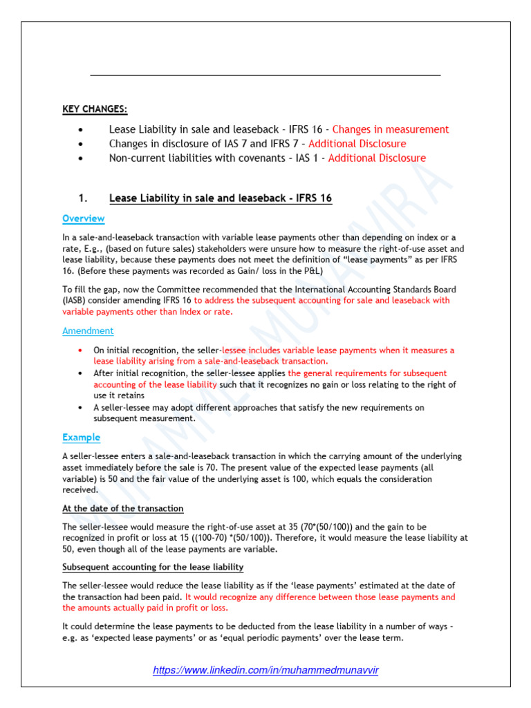 IFRS Changes Effective From 1st January 2024 1717514407 | PDF | International Financial ...