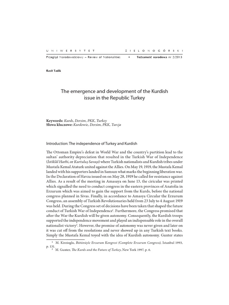 Kurdish Identity and Turkey's History | PDF | Kurdistan Workers' Party ...