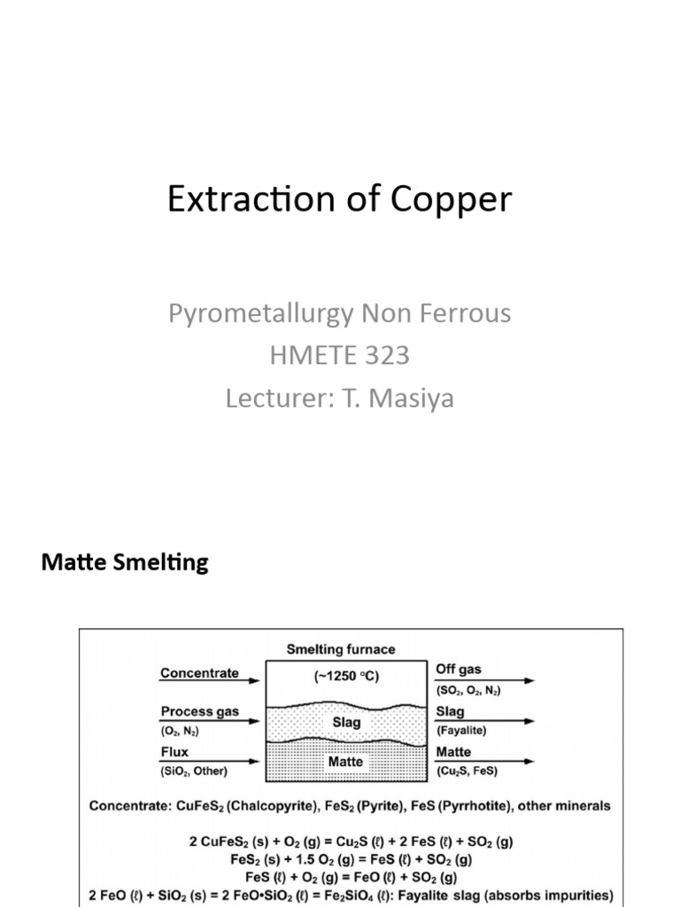 Copper Matte Smelting and Impurity Management | PDF | Smelting | Copper
