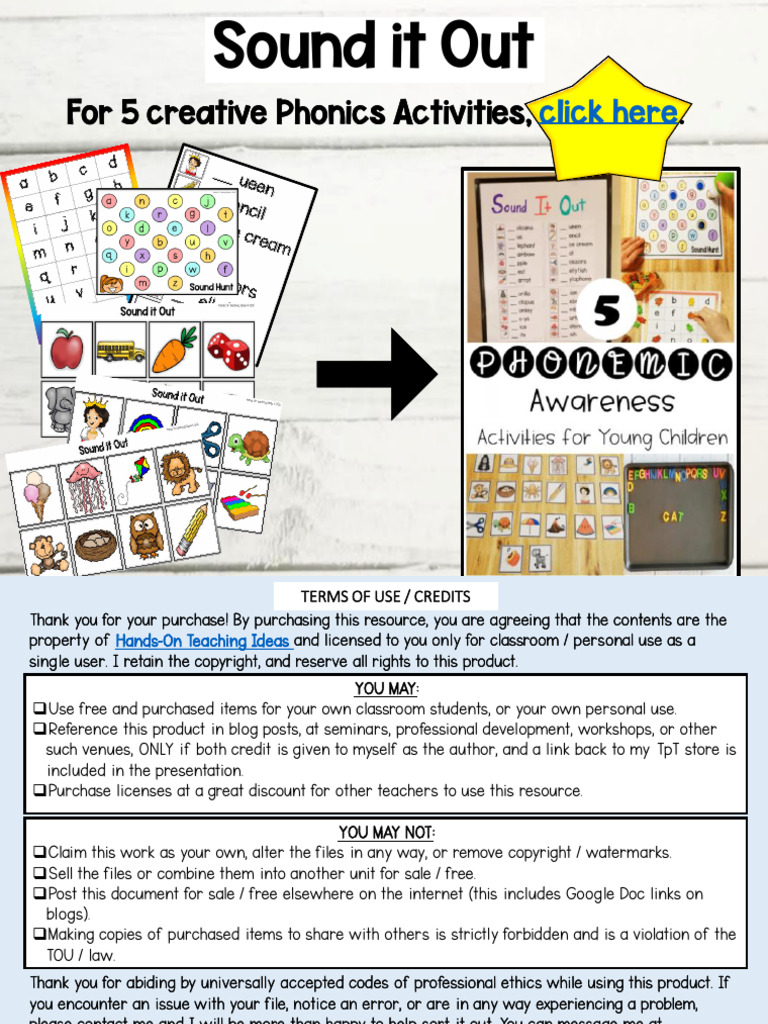 Phonemic Awareness and Phonics Sheets | PDF