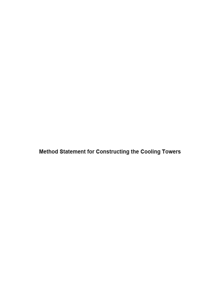 Method Statement For Constructing The Cooling Towers | PDF | Pipe (Fluid Conveyance) | Personal ...