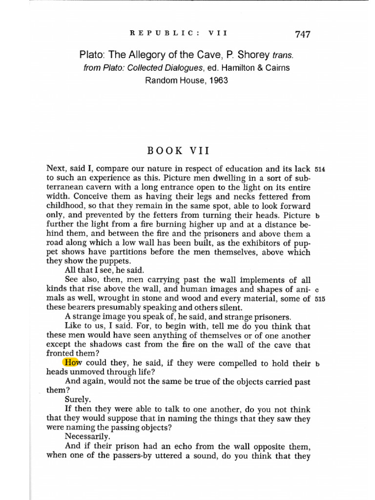 Plato - The Allegory of The Cave | PDF