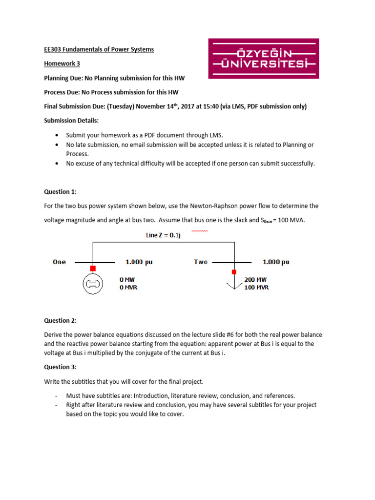 EE303 Homework 3 | PDF