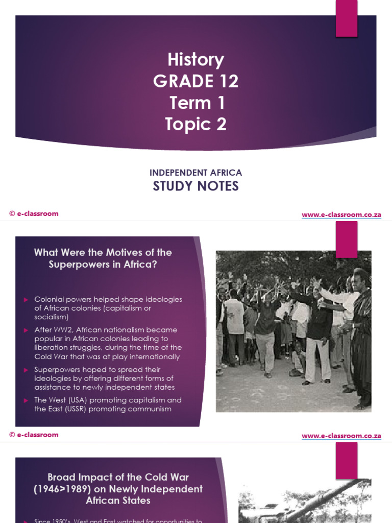 GR 12 History Topic 2 Independent Africa | PDF | Unita | Angola