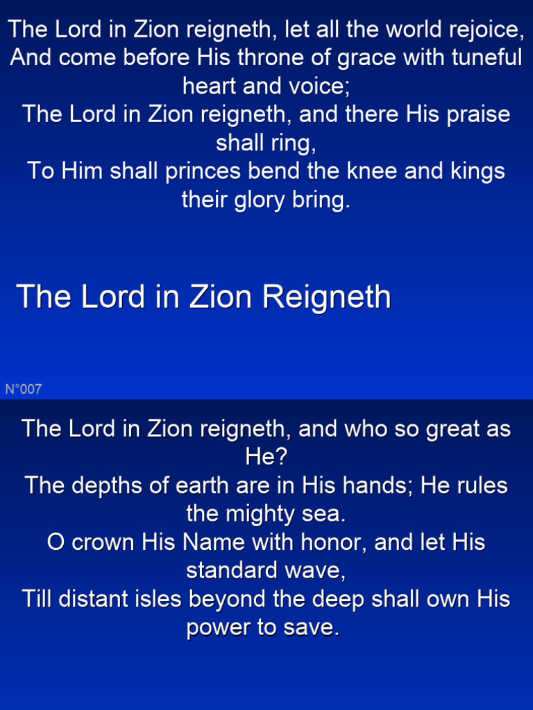 The Lord in Zion Reign | PDF