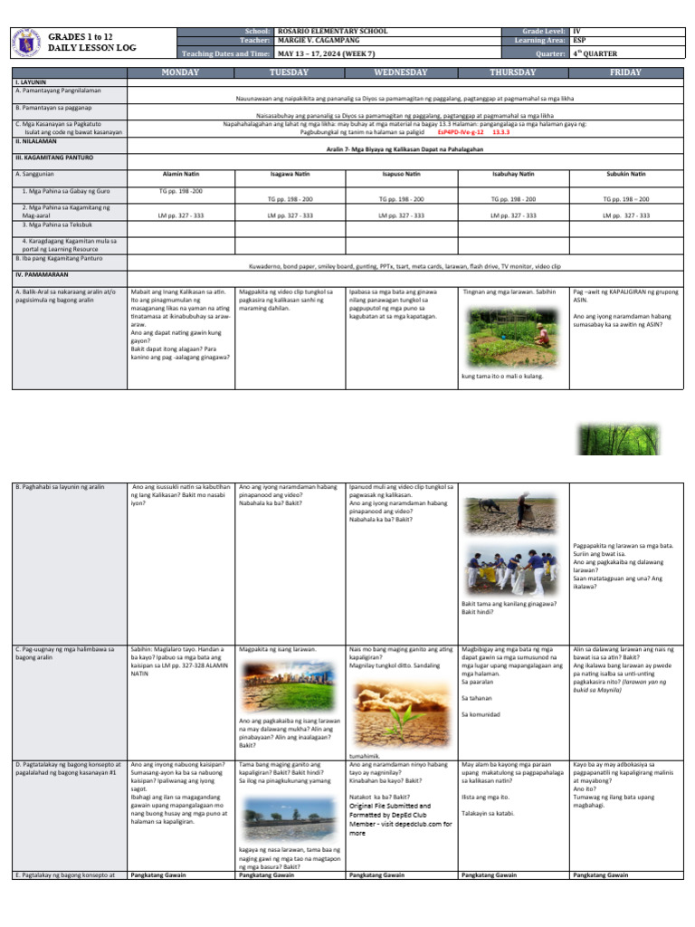 DLL - Esp 4 - Q4 - W7 | PDF