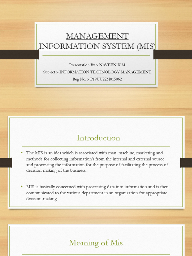Management Information System (Mis) | PDF | Information | Management Information System