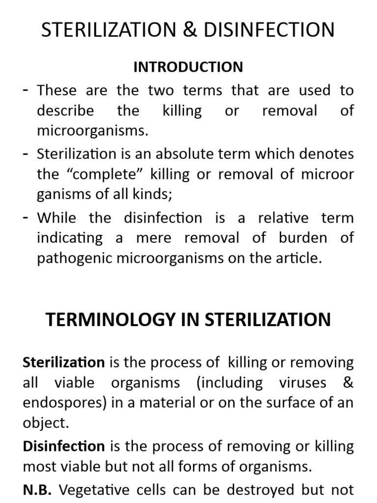 Sterilization & Disinfection Mcb-1 | PDF | Sterilization (Microbiology) | Disinfectant