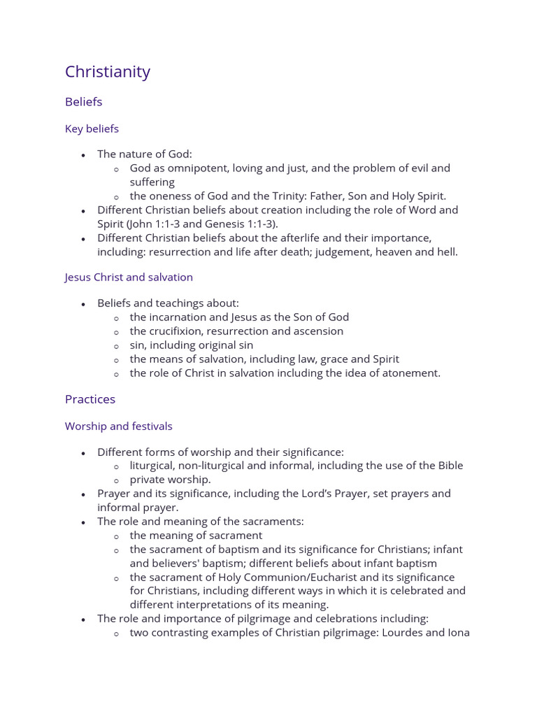 AQA Religious Studies: Christianity & Islam | PDF | Salvation | Sacraments