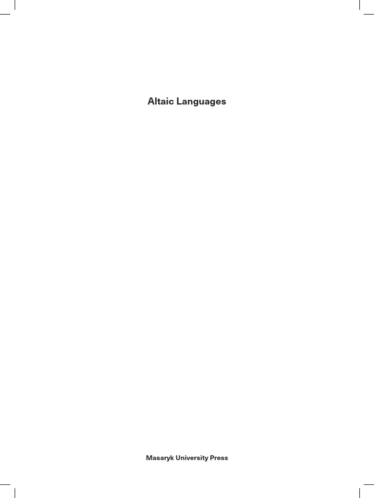 Overview of Altaic Languages Research | PDF | Languages Of Asia | Languages