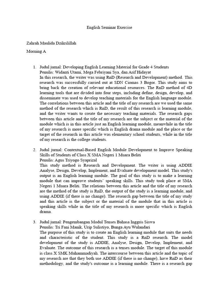 English Seminar Journal Analysis | PDF | Methodology | Science