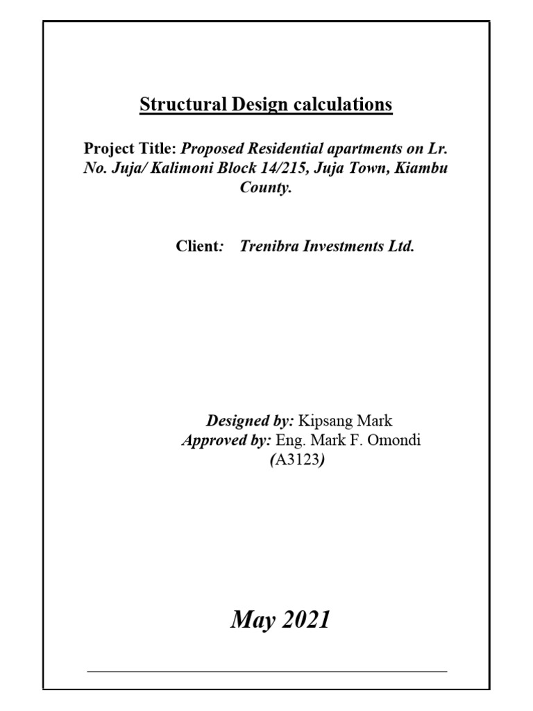 Struct Calcs May 2021 | PDF | Applied And Interdisciplinary Physics | Building Engineering