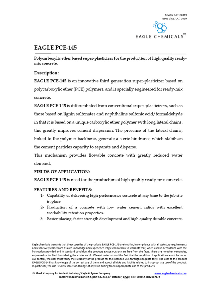 Eagle Pce-145 | PDF | Concrete | Polymers