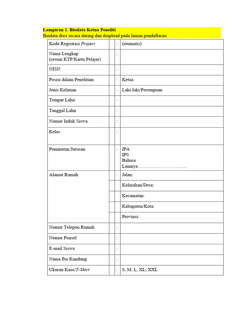 Format Lampiran Dan Penulisan Proposal OPSI 2024 | PDF