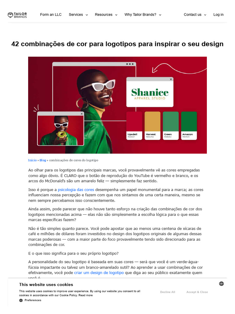 42 Combinações de Cor para Logotipos - Tailor Brands | PDF | Cor ...