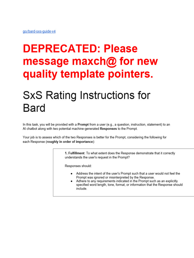 SXS Rating Instructions For Bard - V4 (Go - Bard-Sxs-Guide-V4) | PDF ...