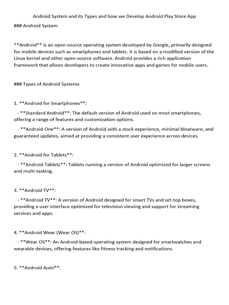 Android System and Its Types and How We Develop Android Play Store App ...