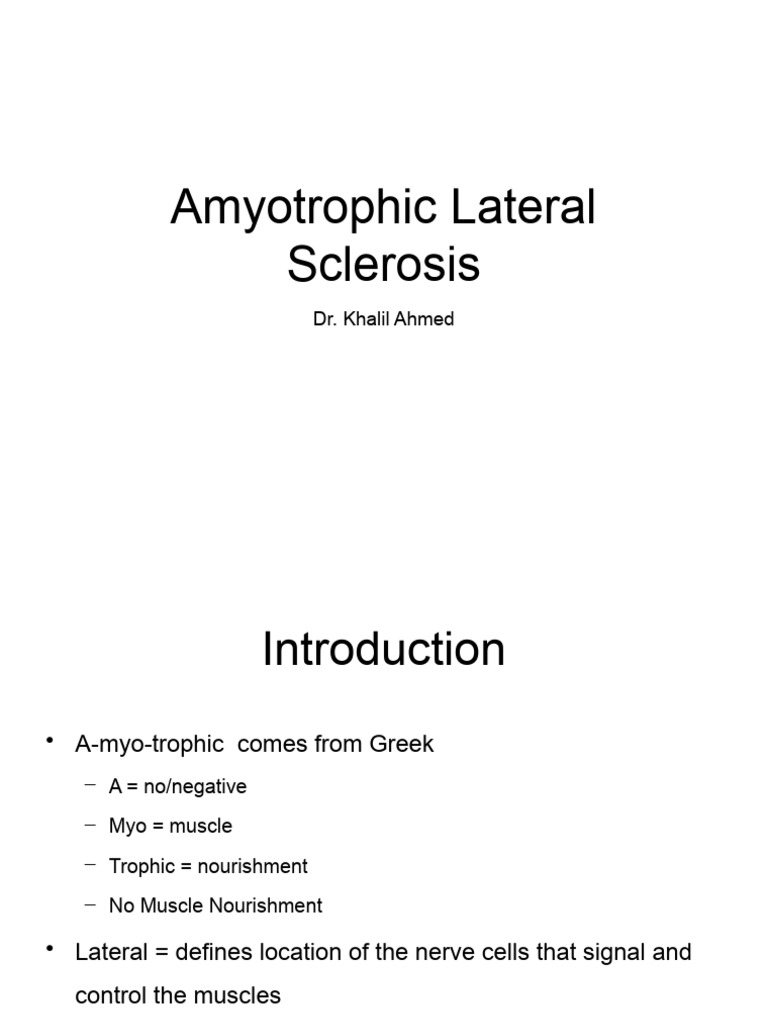 Amyotropic Lateral Sclerosis | PDF | Diseases And Disorders | Clinical ...