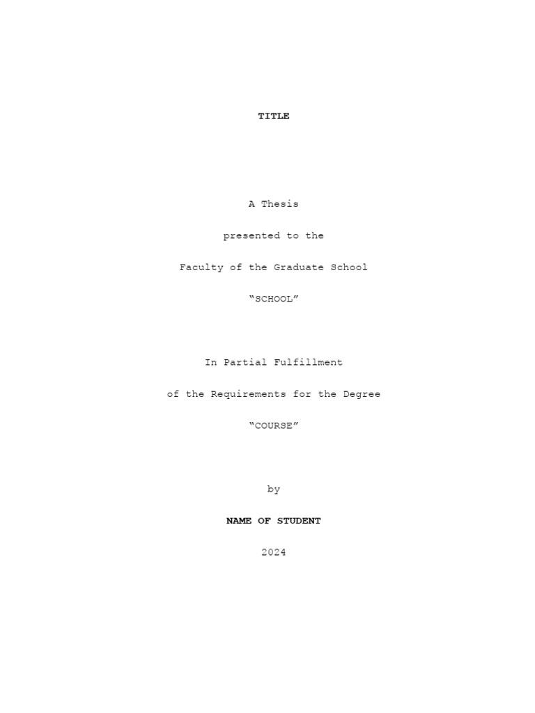 Thesis TItle Page - With Page Numbers | PDF