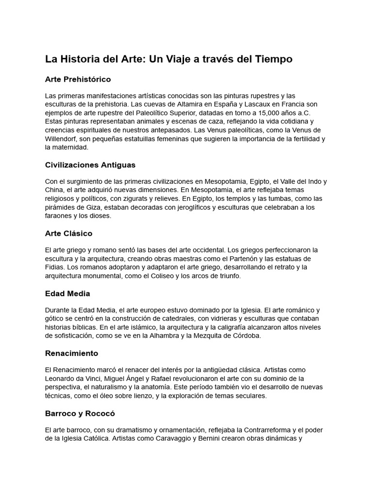 Historia del Arte: Evolución y Estilos | PDF | Escultura | Renacimiento