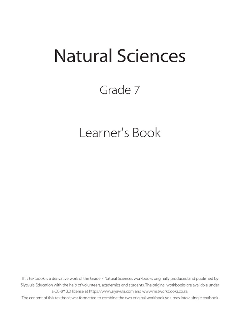 Grade 7 Natural Science - Learner Book | PDF | Earth Sciences | Life