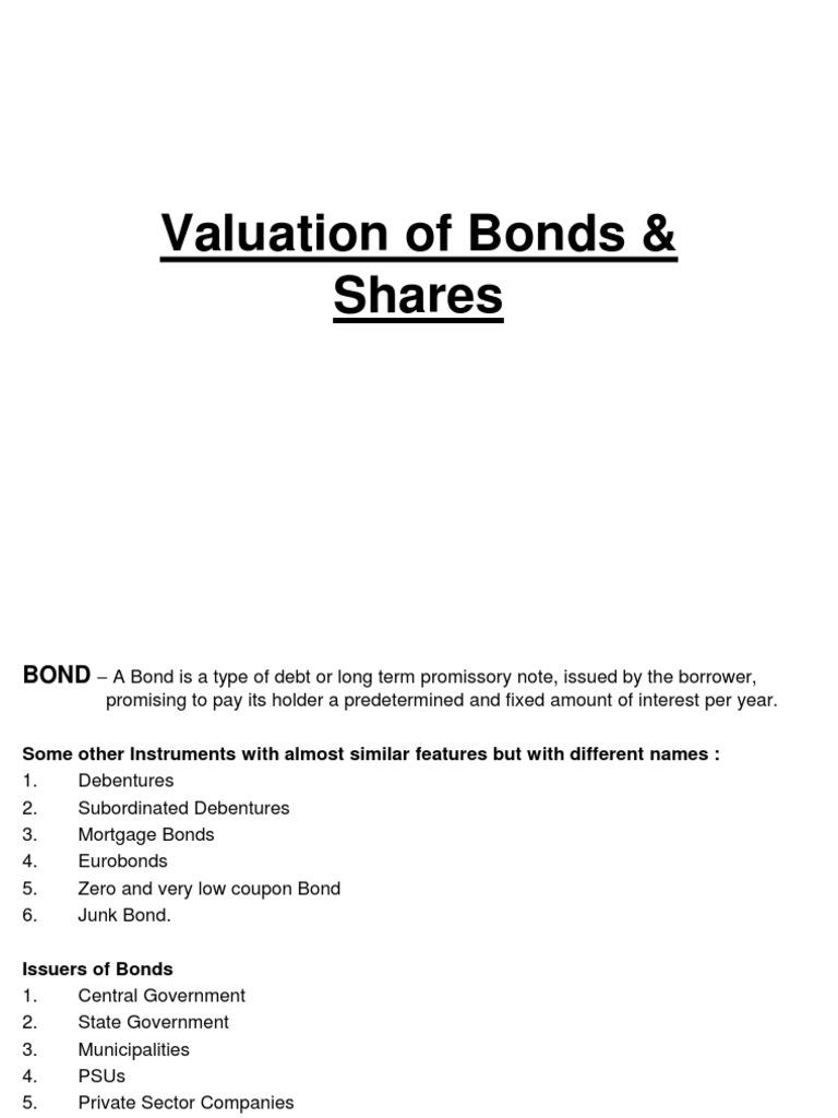 Valuation of Bonds and Shares | Bonds (Finance) | Bond Duration