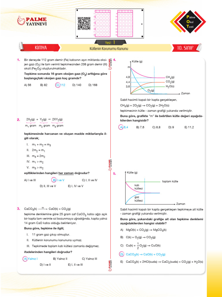 Sınıf Kimya Pot Palme | PDF