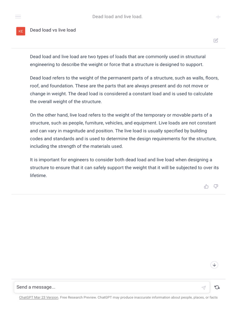 Dead Load and Live Load. | PDF