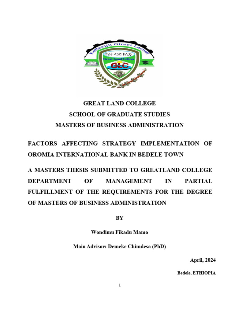 MBA Thesis: Strategy Challenges in Banking | PDF | Strategic Management ...