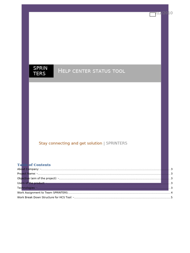 Team7 HCS Tool WBS&WorkAssignment | PDF | Databases | Application Software