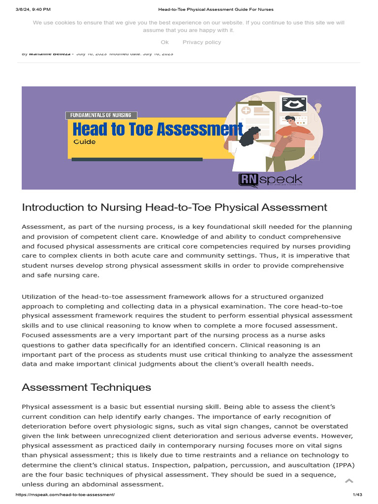 Head-To-Toe Physical Assessment Guide For Nurses | PDF | Pulse ...