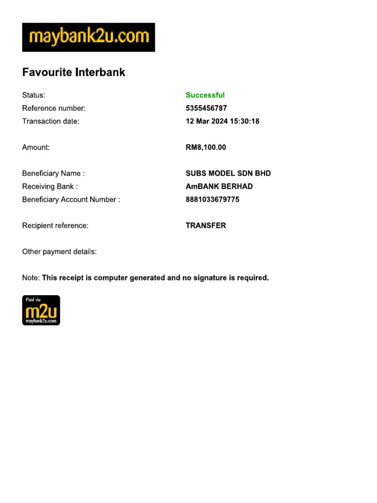 SUBS-Receipt-2024-3-12 Ambank | PDF