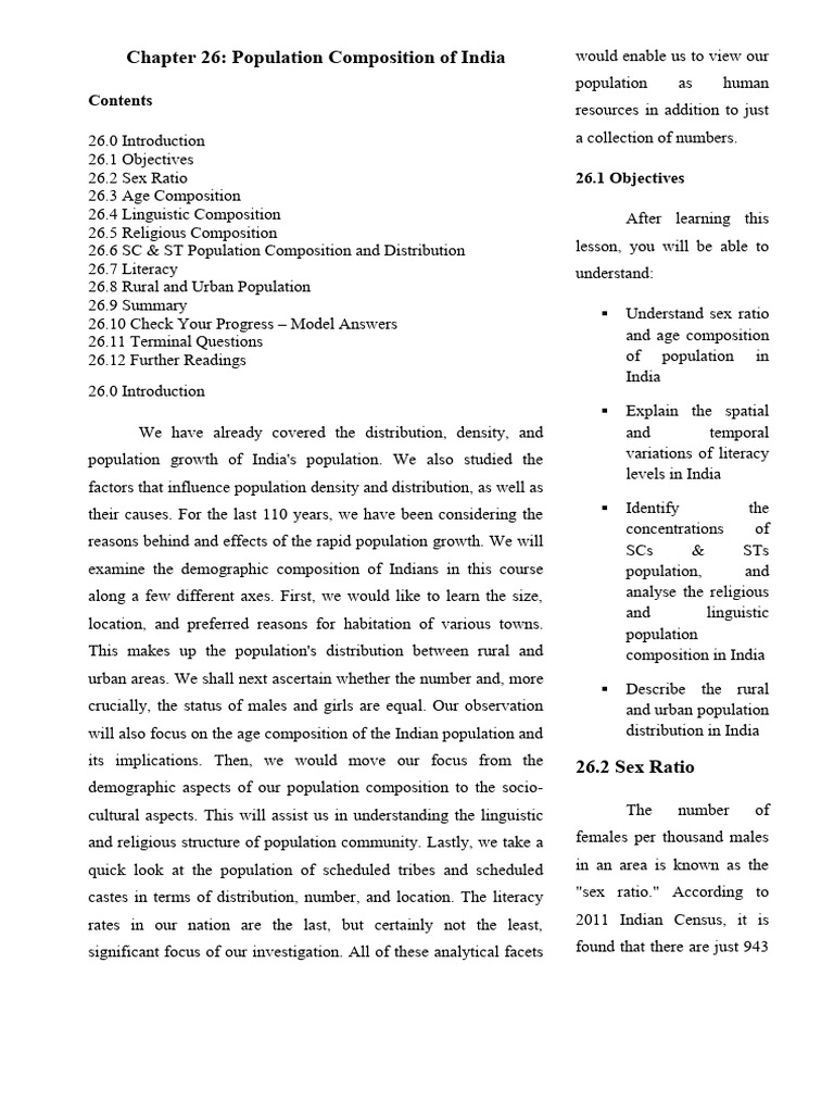 India's Population Composition | PDF | South Asia