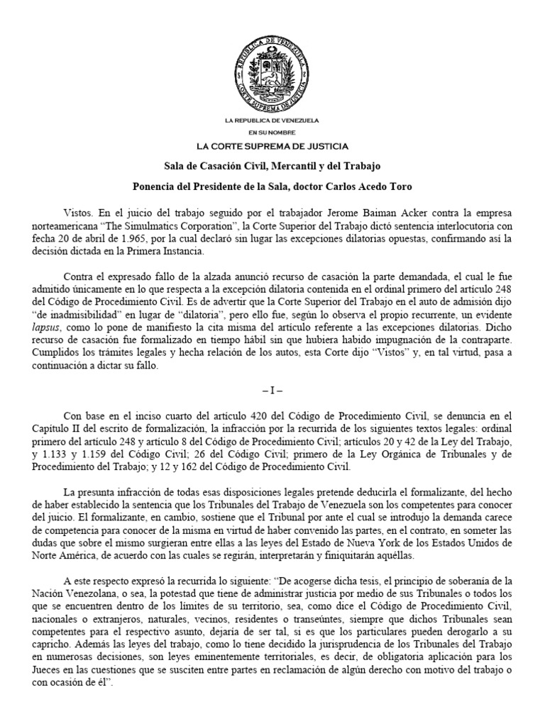 1965-07-26. Sent. #115. Jerome Baiman Acker C. The Simulmatics Corporation. CSJ-SCCMT. | PDF ...