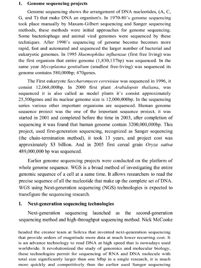 Genome Sequencing Projects | PDF