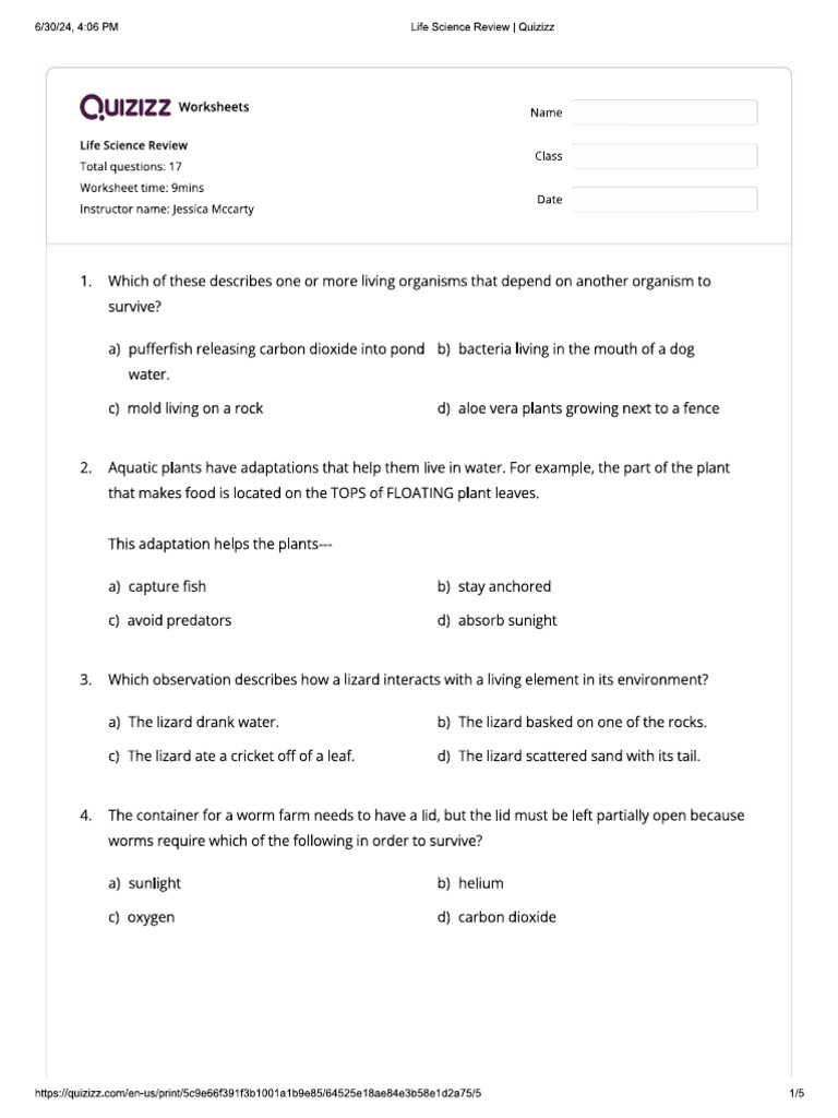 Life Science 2 | PDF