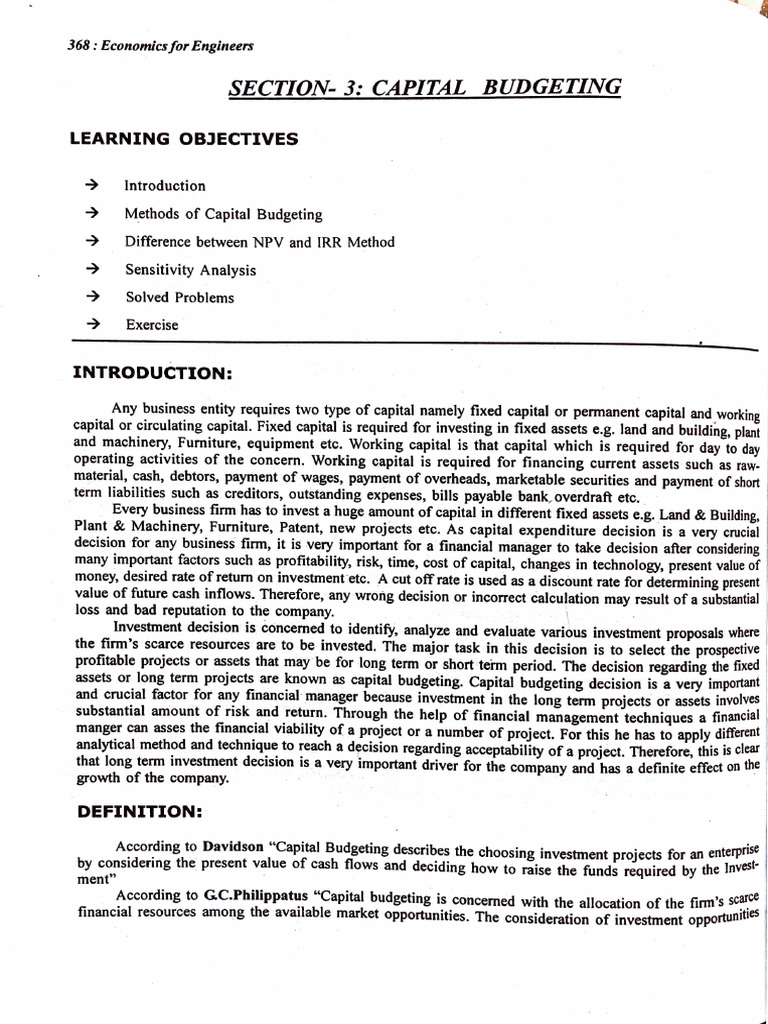 Capital Budgeting | PDF | Net Present Value | Internal Rate Of Return