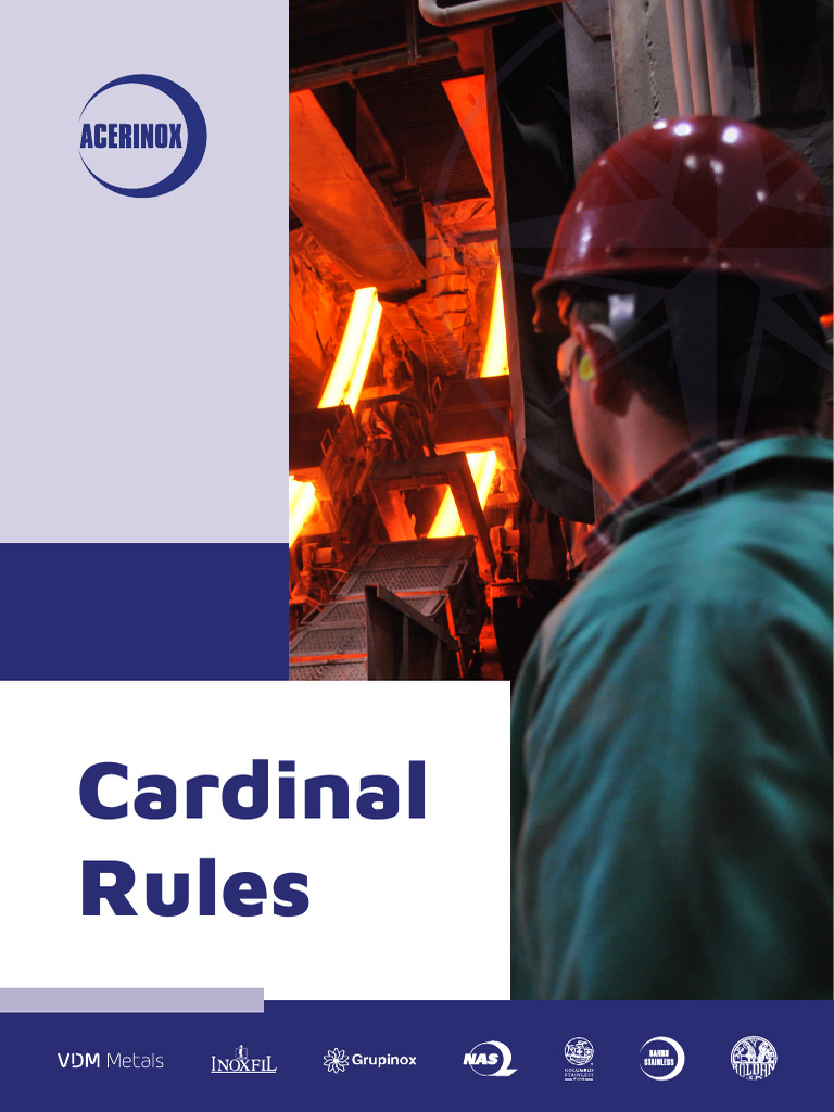 Acerinox Cardinal Safety Rules | PDF | Safety | Occupational Safety And ...