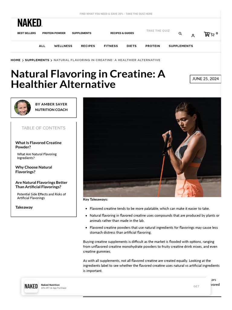 Natural Flavoring in Creatine - A Healthier Alternative - Naked N | PDF ...