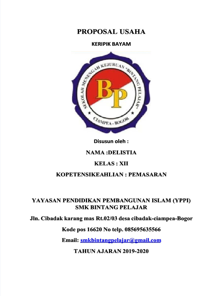 PDF Contoh Proposal Produk SMK Pemasaran - Compress | PDF | Cooking ...