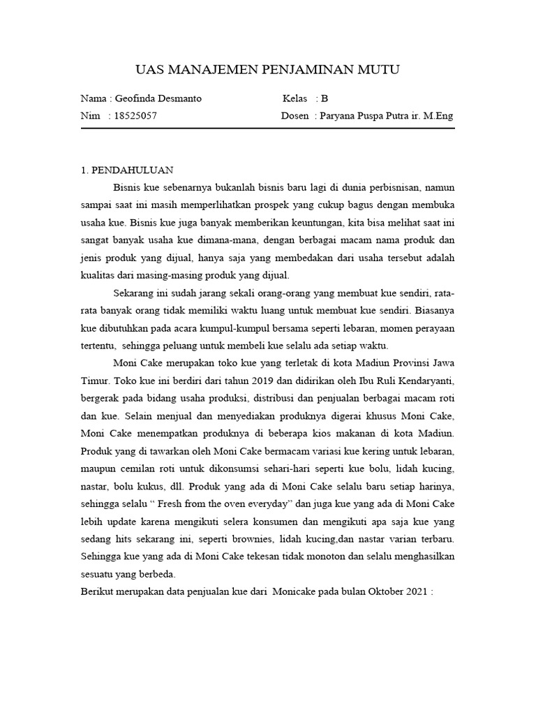 Geofinda Desmanto - UAS Manajemen Penjaminan Mutu | PDF | Karier & Perkembangan | Pengelolaan ...