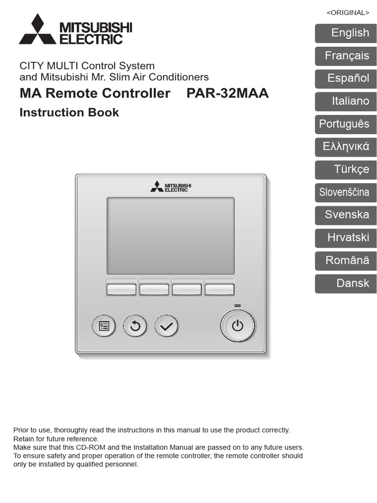 Mitsubishi AC PAR-32MAA | PDF | Menu (Computing) | Smoke