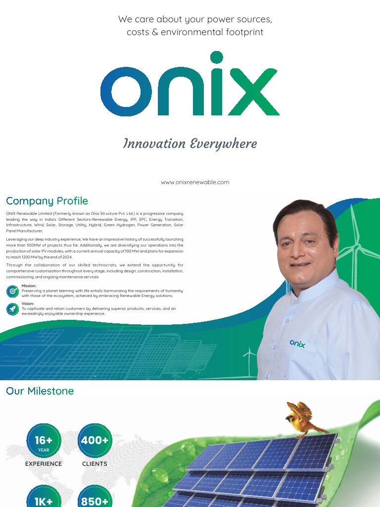 onix-renewable-limited-profile | PDF | Electrical Substation | Wind Power