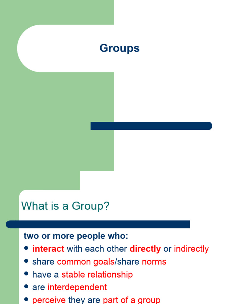 GROUPS | PDF | Cognition | Psychological Concepts