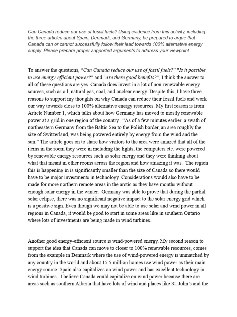 CGC1D - Assignment 4 Unit 3 | PDF | Wind Power | Renewable Energy