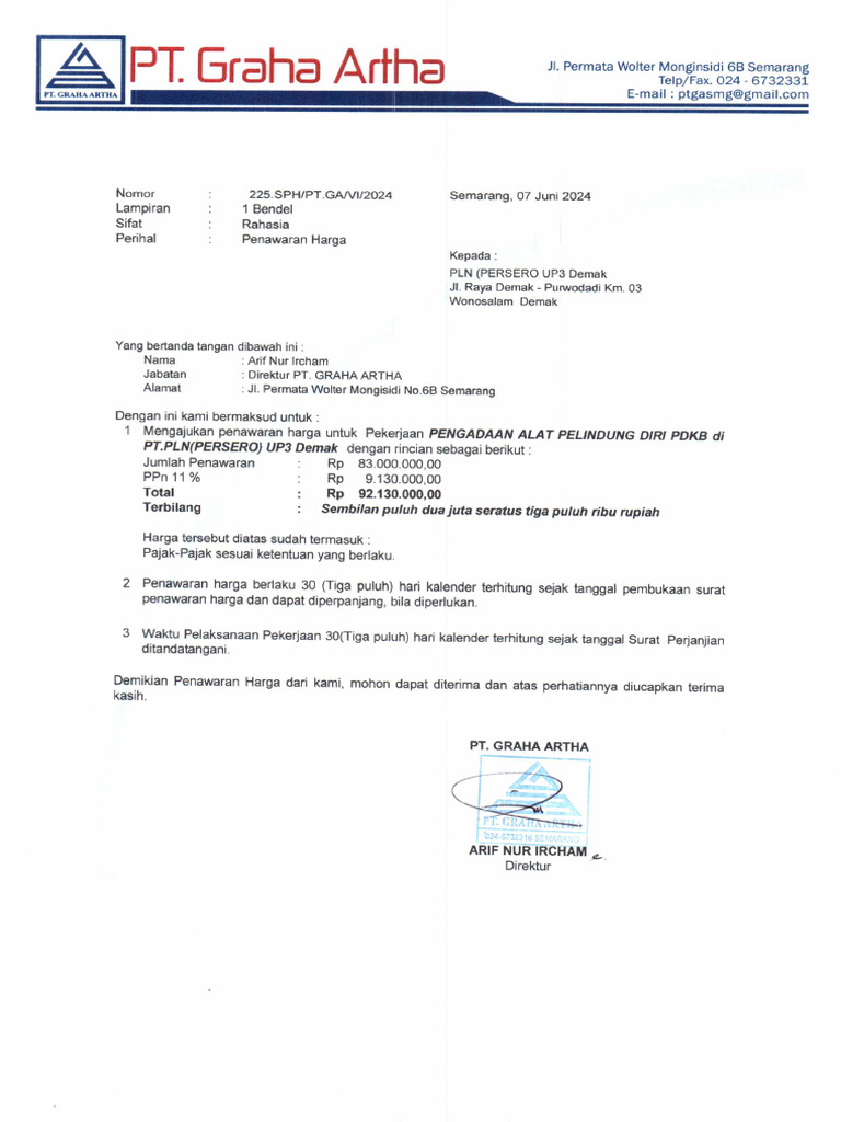 Penawaran Graha Artha | PDF