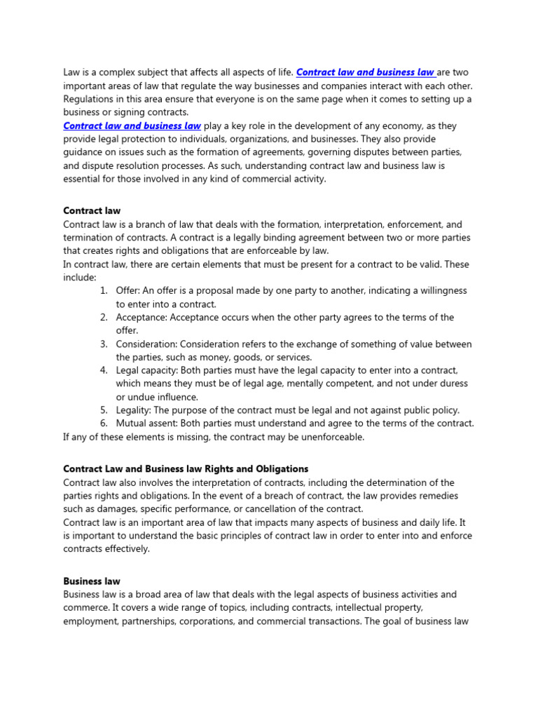 contract law | PDF | Business | Intellectual Property